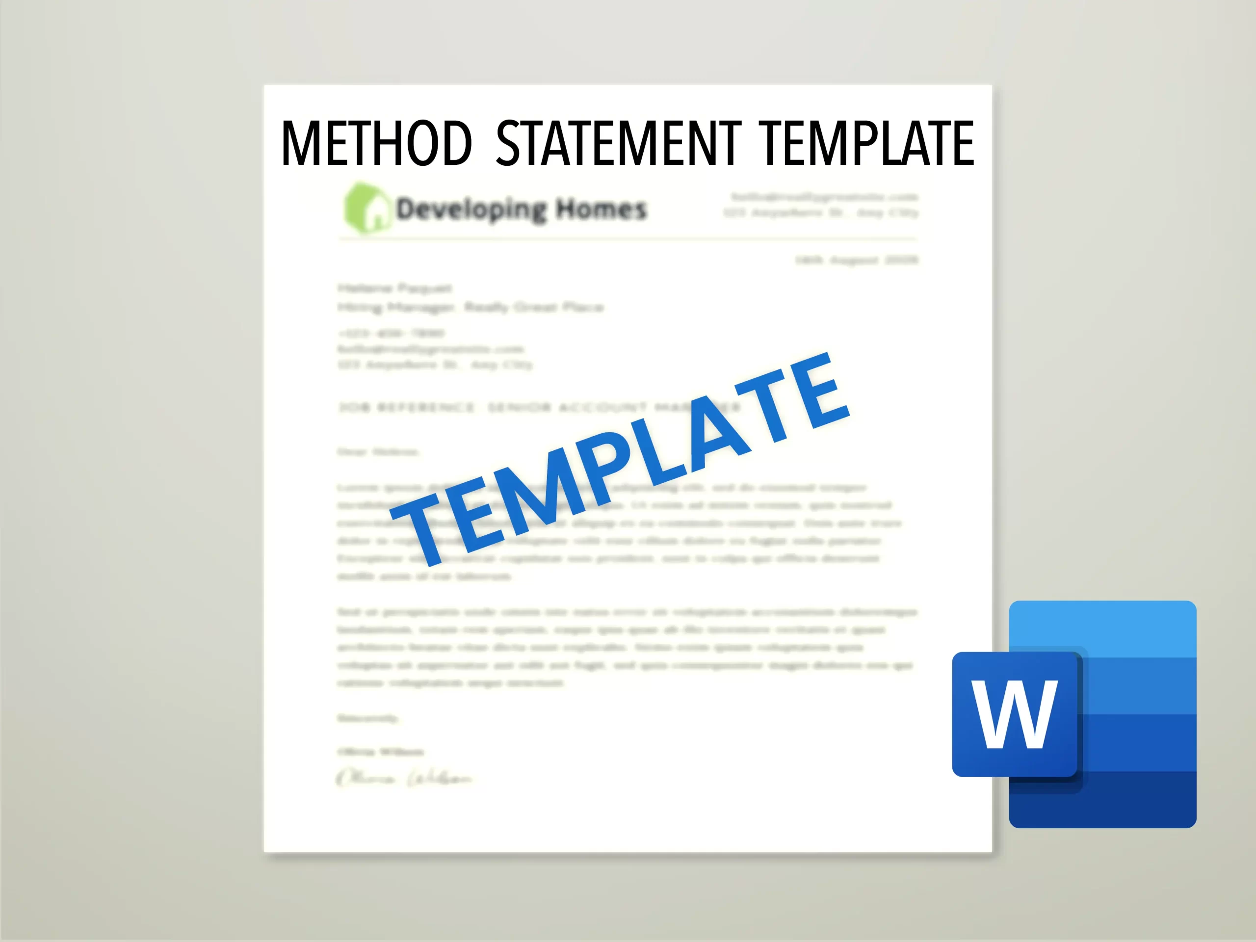 Method Statement Template | DEVELOPING HOMES